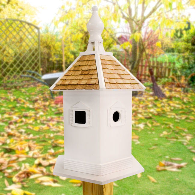 Home Bazaar Medium Enchantment Bird House, White – BirdYard Direct