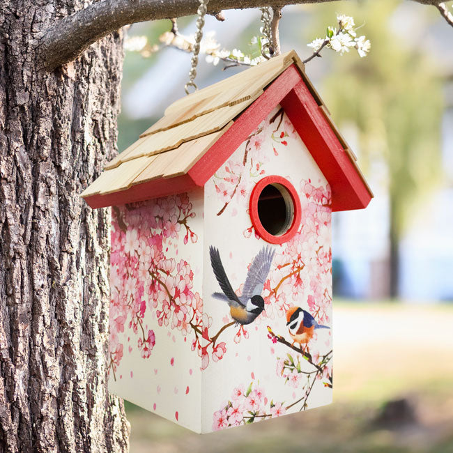 Home Bazaar Cottage Bird House, Cherry Blossom & Chickadee – BirdYard ...
