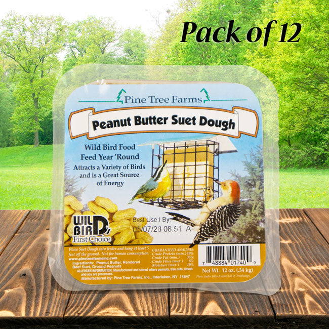 Pine Tree Farms Peanut Butter Suet Dough, 12 oz., Pack of 12 – BirdYard ...