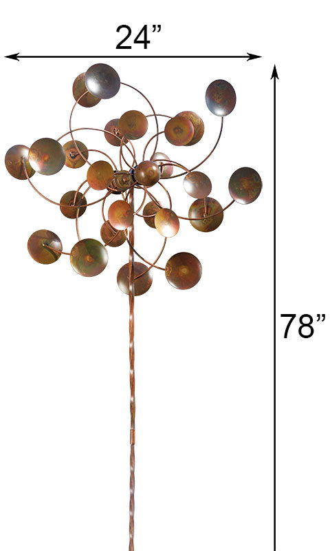Ancient Graffiti Kinetic Double Disc Spinner, Copper, 78"H – BirdYard ...