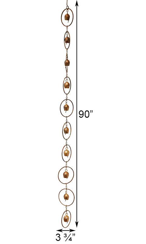 Ancient Graffiti Bell Rain Chain, Copper – BirdYard Direct