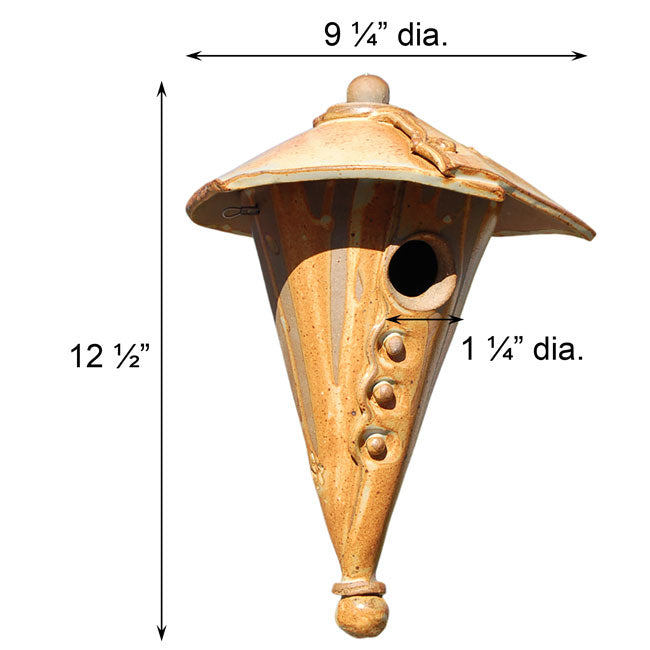 Anthony Stoneware Two-Piece Cone Bird House, Butternut – BirdYard Direct