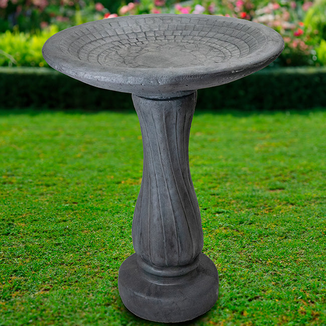 Athens Spiral Standing Bird Bath and Pedestal, Indigo – BirdYard Direct