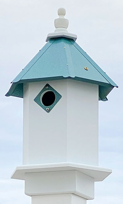 Wing & A Prayer Bluebird Hexagonal House, Verdigris Roof – BirdYard Direct