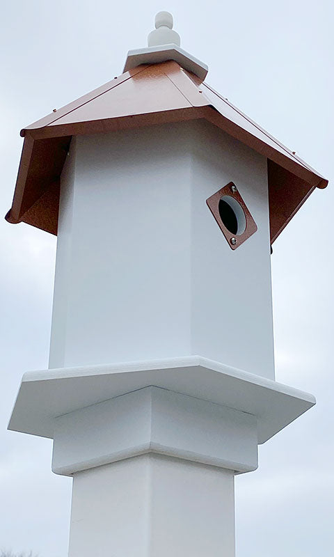 Wing & A Prayer Sycamore Bird House, Hammered Copper Roof – BirdYard Direct