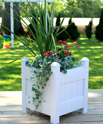 Dura-Trel Small Planter Box, White, 16"L – BirdYard Direct