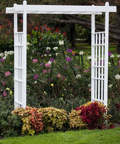 Dura-Trel Bakersfield Arbor, White, 85"H – BirdYard Direct