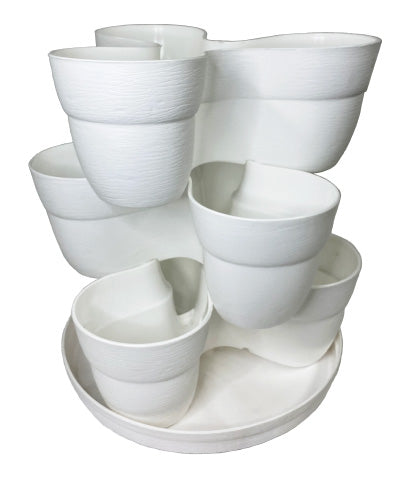 Emsco Bloomers Flower Tower Stackable Planters, White, 12"L – BirdYard ...