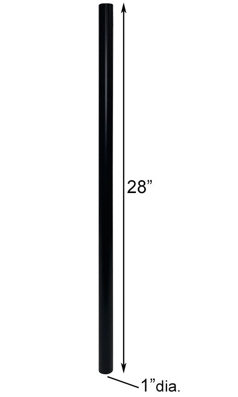 Erva Tubular Steel Pole Section, Black, 28" – BirdYard Direct
