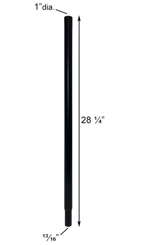 Erva Tubular Steel Swaged Pole Section, Black, 28" – BirdYard Direct