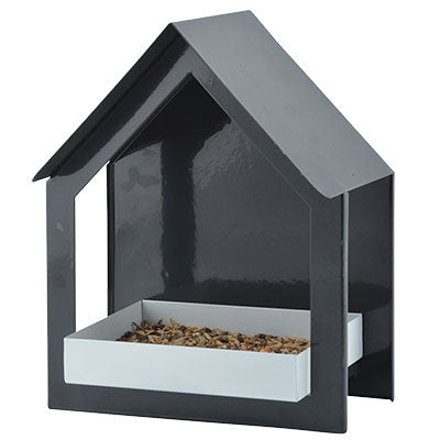 Esschert Design Covered Platform Bird Feeder, Black & Gray – BirdYard ...