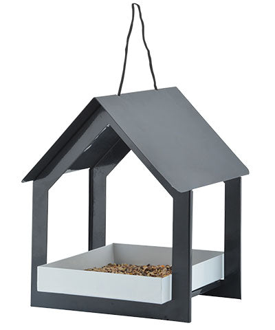 Esschert Design Hanging Fly Through Bird Feeder, Black/Gray – BirdYard ...