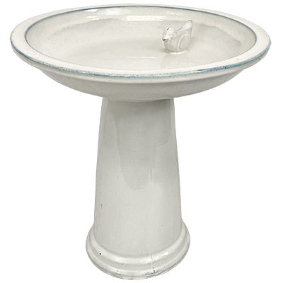 Esschert Design Ceramic Bird Bath and Pedestal, White – BirdYard Direct