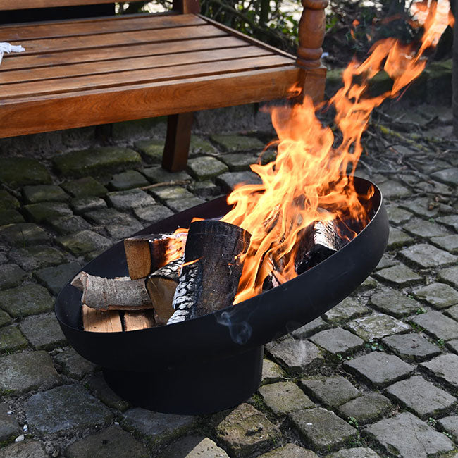 Esschert Design Steel Sloping Fire Bowl, 23.5" dia. – BirdYard Direct