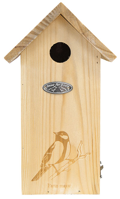 Esschert Design Wooden Titmouse House with Line Drawing – BirdYard Direct