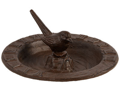 Esschert Design Cast Iron Sundial Bird Bath, Brown, 9.5" dia – BirdYard ...