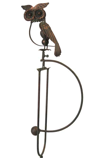 Esschert Design Staked Steel Owl Rocker, 55"H – BirdYard Direct