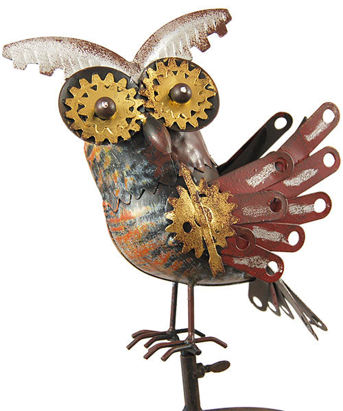 Esschert Staked Metal Mechanical Alert Owl Rocker, 55"H – BirdYard Direct