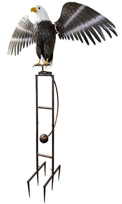 Esschert Staked Metal GIANT Bald Eagle Rocker, 89"H – BirdYard Direct