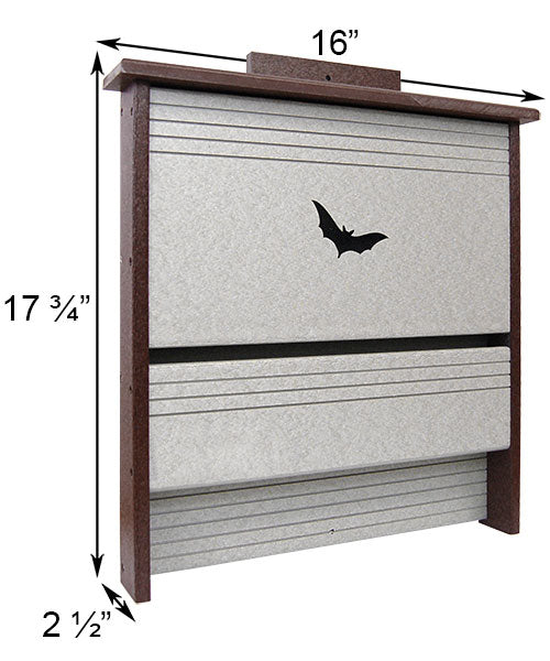 Recycled Plastic Single Chamber Bat House, 20 bats – BirdYard Direct