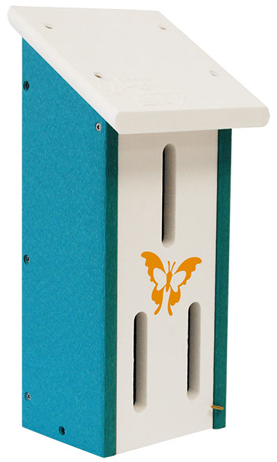Recycled Plastic Butterfly House, White and Teal – BirdYard Direct