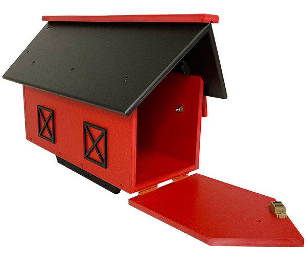 Recycled Plastic Mailbox, Black and Red – BirdYard Direct
