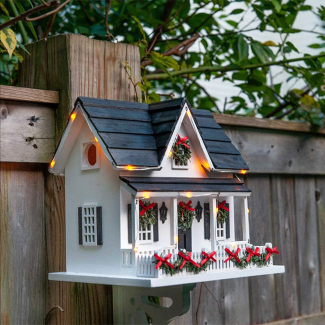 Home Bazaar Holiday Bird House with LEDs – BirdYard Direct
