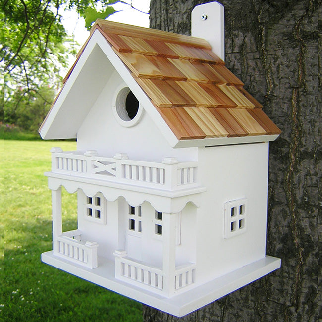 Home Bazaar Chalet Bird House, White – BirdYard Direct