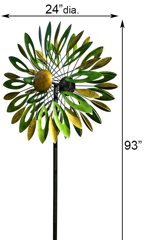 Marshall Kinetic Meadowgold Wind Spinner, Green/Yellow, 93"H – BirdYard ...