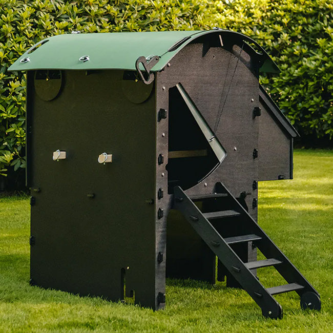 Nestera Medium Raised Chicken Coop, Green and Black – BirdYard Direct