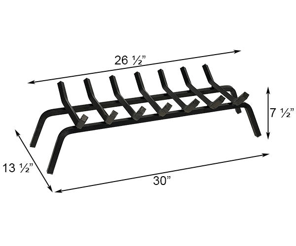 Panacea Heavy Duty Wrought Iron Seven Bar Fire Grate, 30" – BirdYard Direct