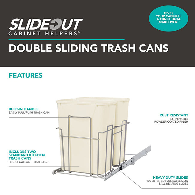 Grayline by Panacea Slide Out Frame with Two Trash Cans – BirdYard Direct