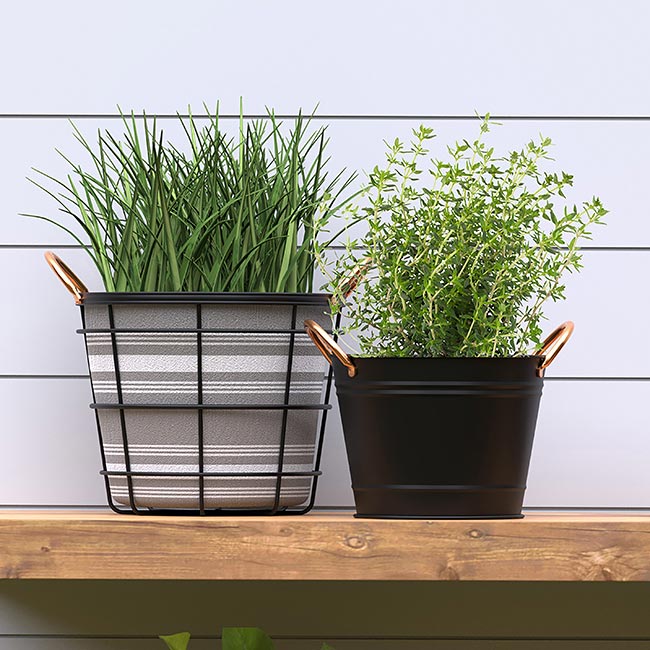 Panacea Modern Farmhouse Washtub Planter, Black, 10" dia. – BirdYard Direct