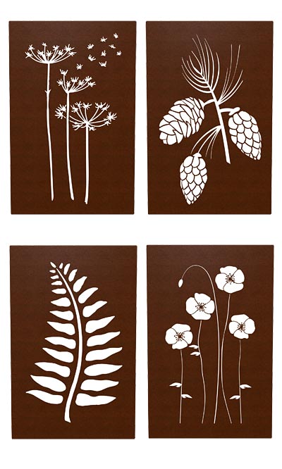 Panacea Laser Engraved Botanical Wall Art Assortment, 4 Pcs – BirdYard ...
