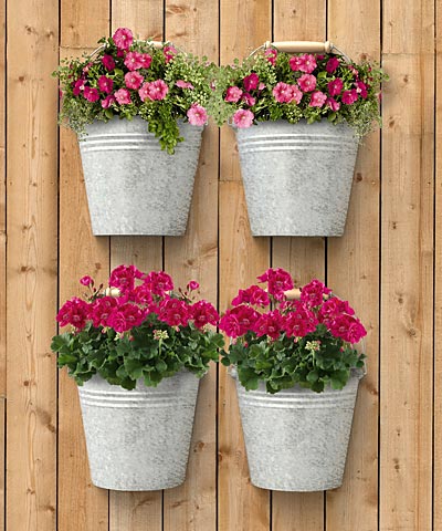 Panacea Half Round Bucket Wall Planters, Galvanized, 4 Pack – BirdYard ...