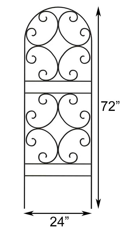 Panacea Scroll Trellis, Black, 72"H – BirdYard Direct