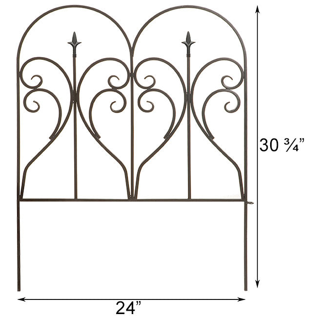 Panacea Scroll & Finial Border Fence, Black, 31"H, Pk. of 12 – BirdYard ...