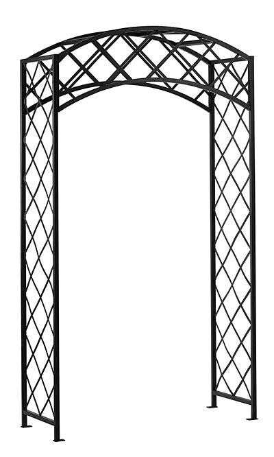 Panacea Arched Lattice Arbor, Black, 93"H – BirdYard Direct