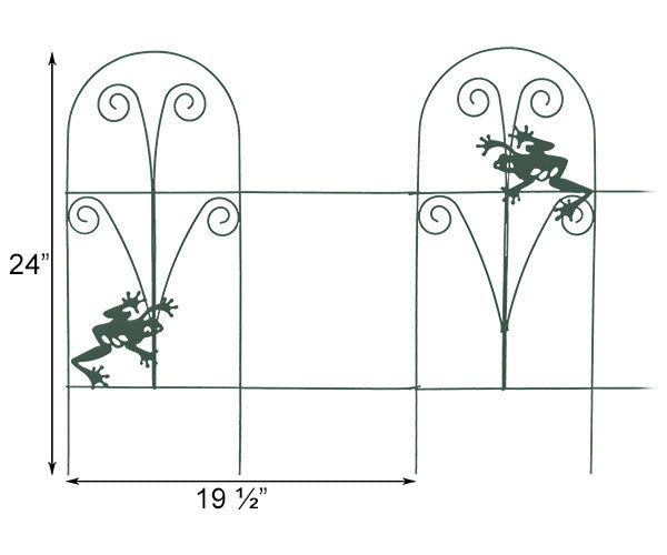 Panacea Folding Fence with Frogs, Green, 24"H, Pack of 10 – BirdYard Direct