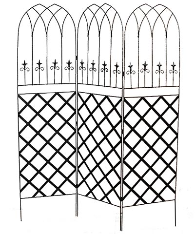 Panacea Gothic Garden Screens with Lattice, Black, Pack of 2 – BirdYard ...