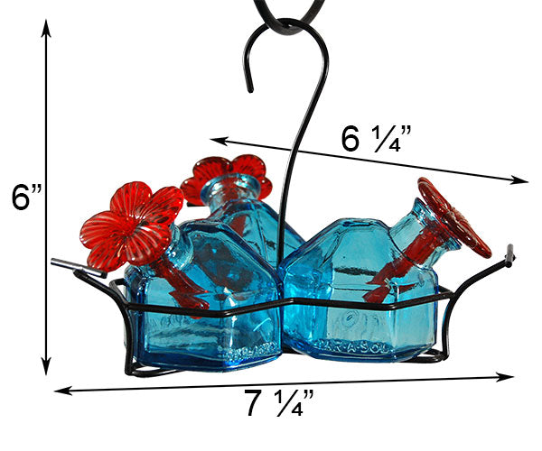 Parasol Bouquet-3 Hummingbird Feeder, Aqua, 10.5 oz. – BirdYard Direct