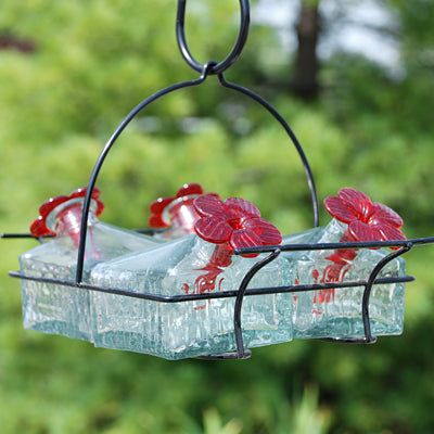 Parasol Basketweave-4 Hummingbird Feeder, Clear, 18 oz. – BirdYard Direct