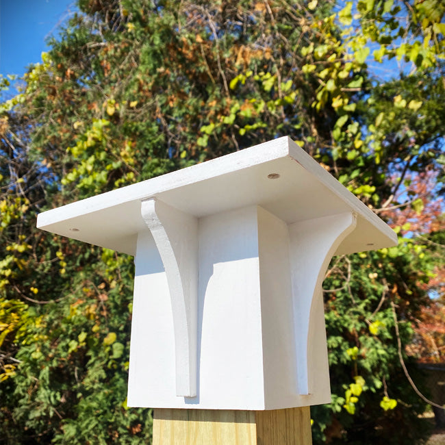 Decorative Post Mounting Bracket, White, by Prime Retreat – BirdYard Direct