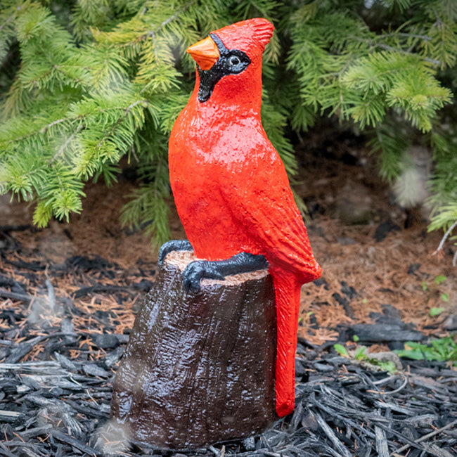 Cardinal on a Stump Statue, Hand Painted, by Prime Retreat – BirdYard ...