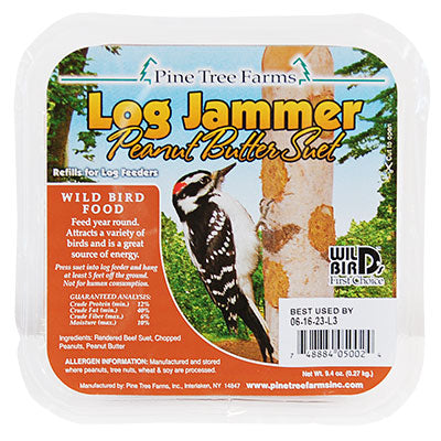 Pine Tree Farms Log Jammer Peanut Suet Plugs, Twelve 3-packs – BirdYard ...