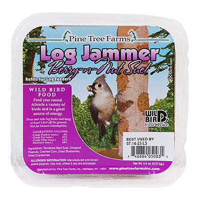 Pine Tree Log Jammer Berry-N-Nut Suet Plugs, Twelve 3-packs – BirdYard ...
