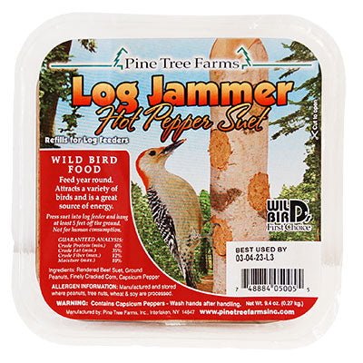 Pine Tree Log Jammer Hot Pepper Suet Plugs, Twelve 3-packs – BirdYard ...