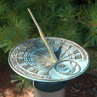 Rome Brass Gardeners Reflection Sundial, Verdigris, 10" dia. – BirdYard ...