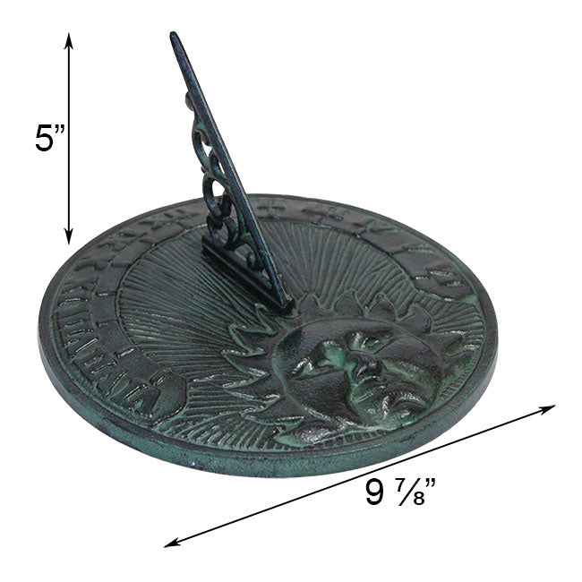 Rome Cast Iron Daybreak Sundial, Verdigris, 9.875" dia. – BirdYard Direct