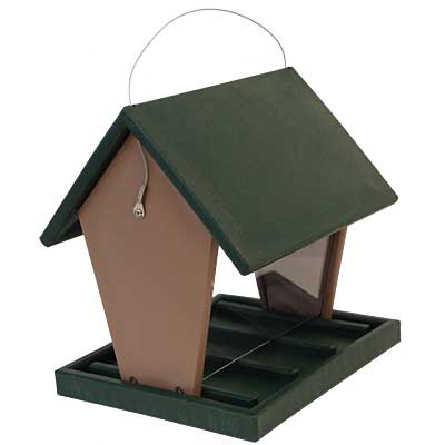 Songbird Essentials Medium Hopper Feeder, Green and Brown – BirdYard Direct